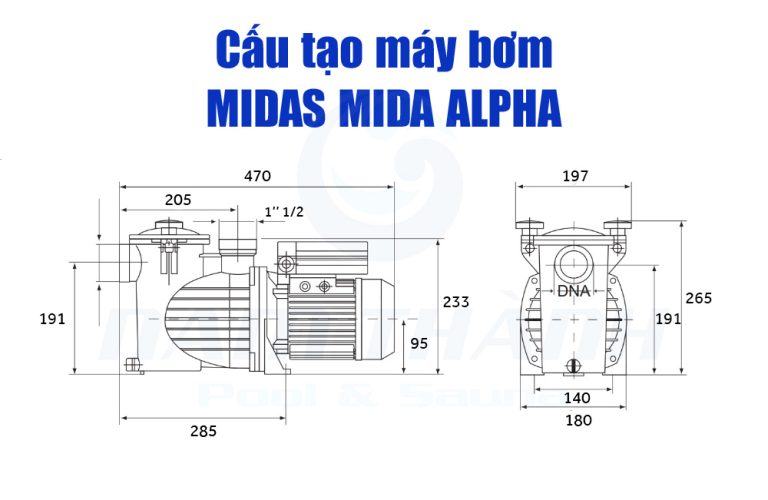 Máy bơm bể bơi Midas Mida Alpha