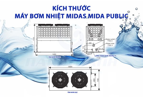 Máy bơm nhiệt bể bơi MIDAS MIDA PUBLIC